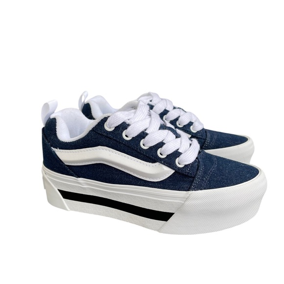 Vans | Shoes | Vans Unisex Knu Skool Blue Denim Platform Lace Up ...